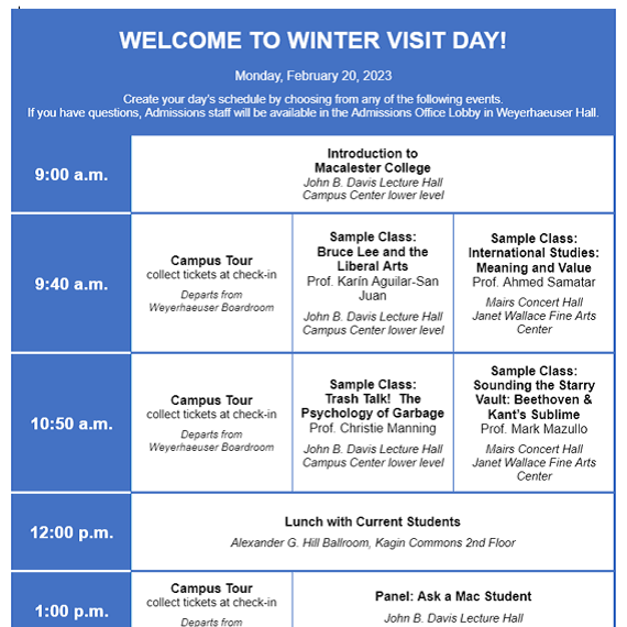 Attend a Visit Day - Admissions & Aid