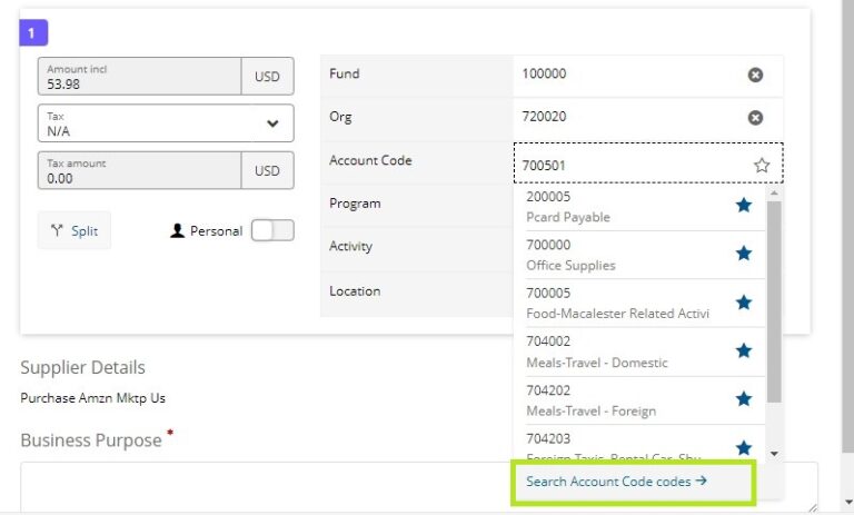 Pcard Expense Reconciliation - Business Services - Macalester College