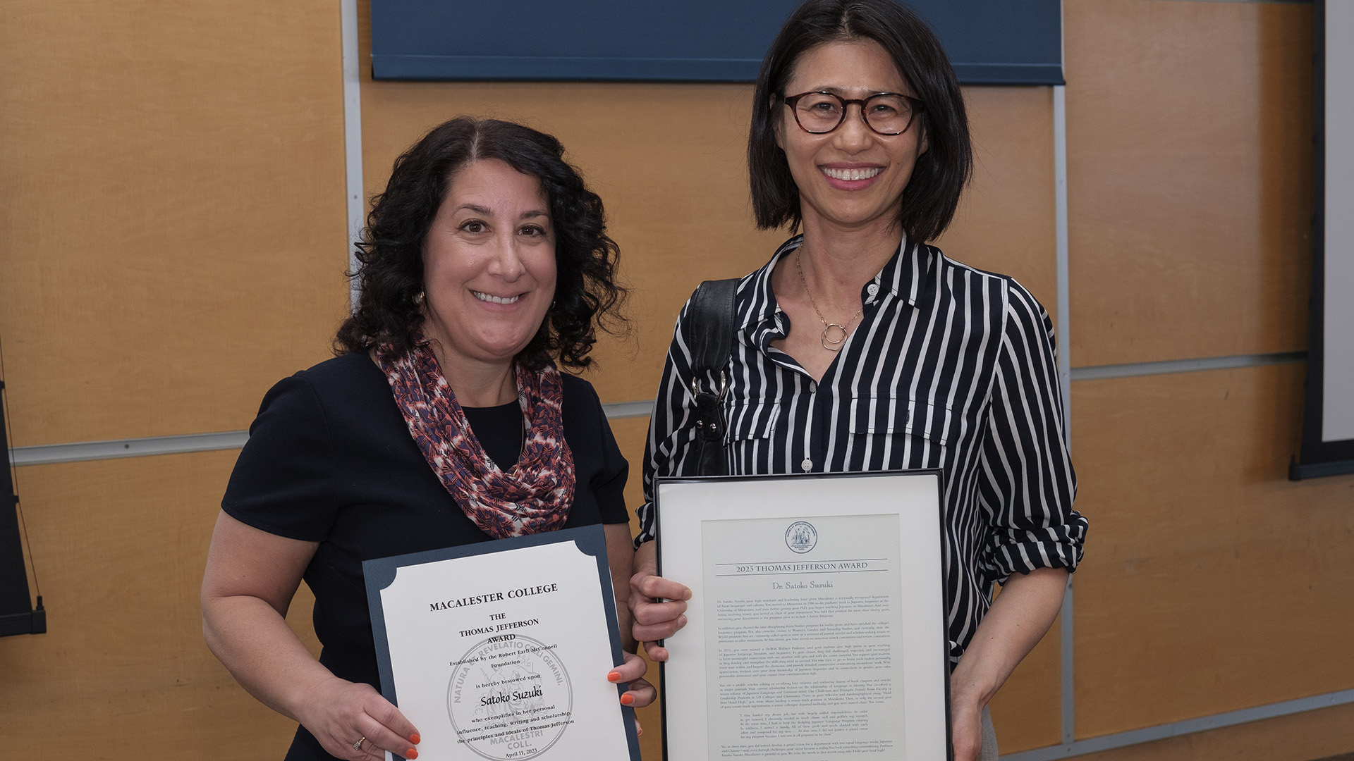 Professor Satoko Suzuki is the 2023 Jefferson Award recipient - News - News - Macalester College