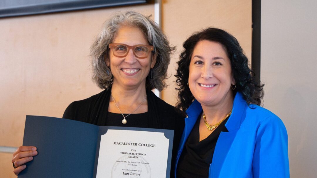 Professor Joan Ostrove is the 2024 Jefferson Award recipient - News - News - Macalester College