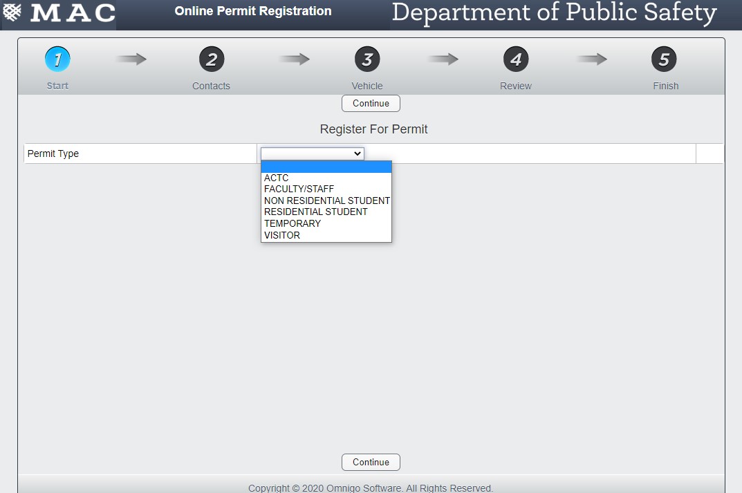 Parking Permit Online Registration - Public Safety - Macalester College